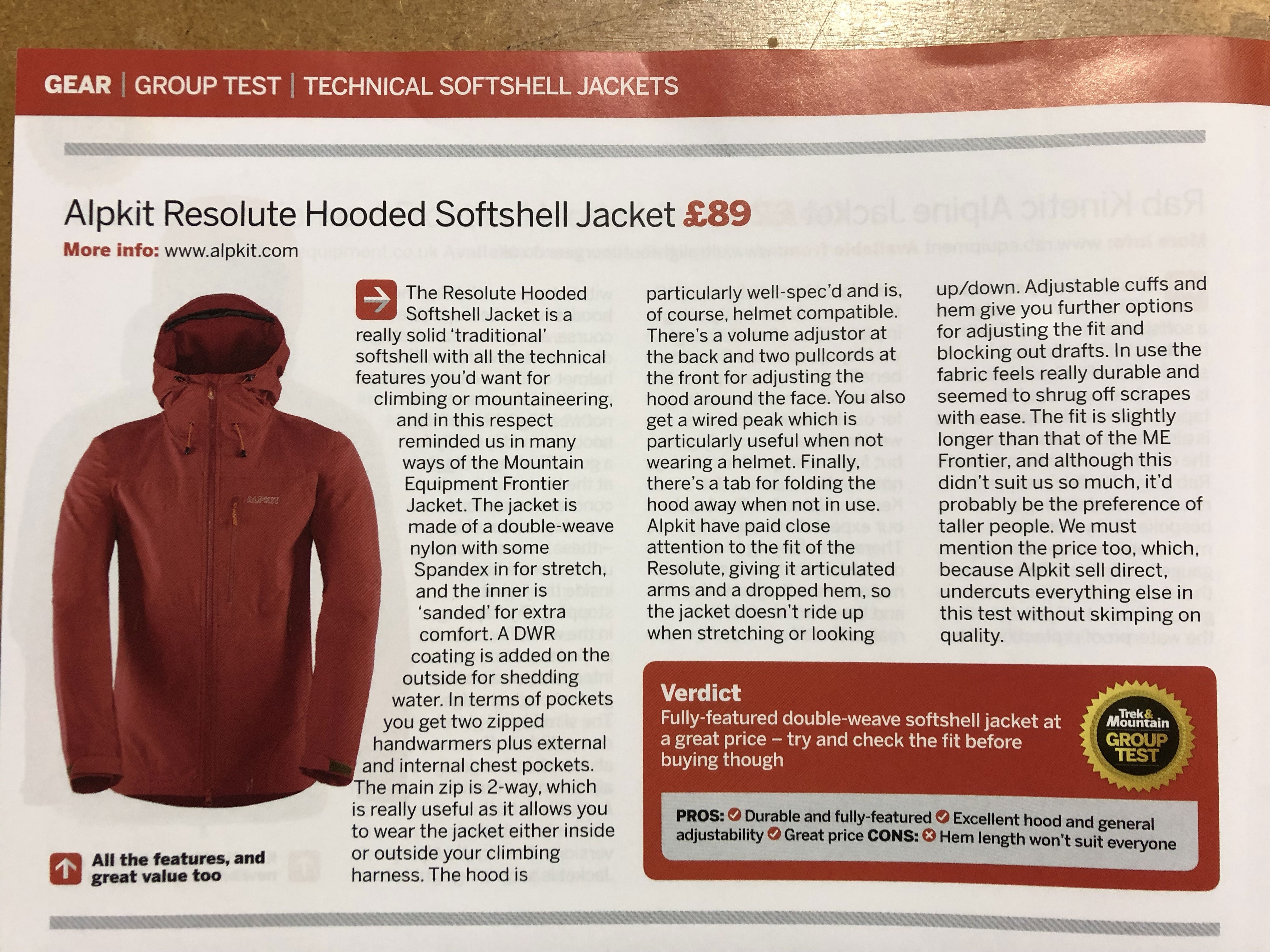 Trek and Mountain test the Alpkit Resolute Softshell Jacket