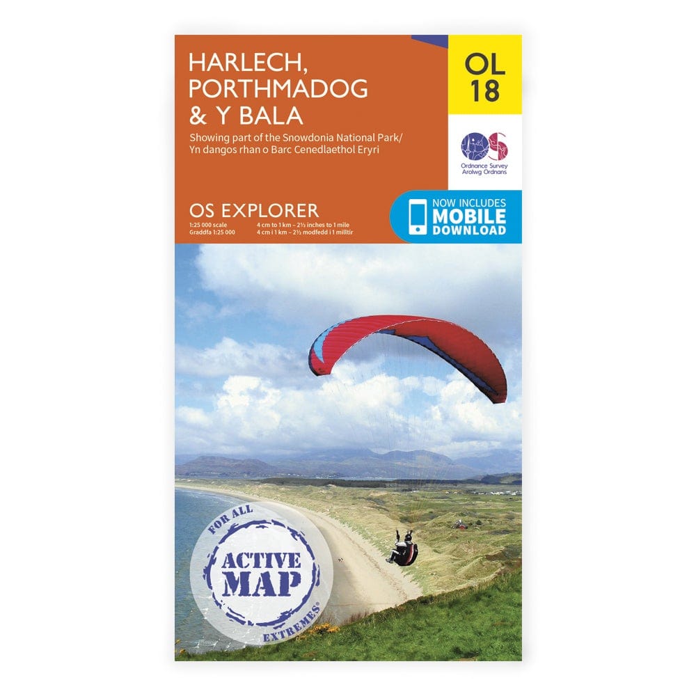 OS Explorer Active OL18 - Harlech, Porthmadog & Bala
